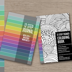 12 Step Journal and 12 Step Themed Coloring Book Step 4 Worksheets ...