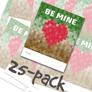 25-PACK Classroom Kids Valentines Day Cards - Be Mine - Video Games ...
