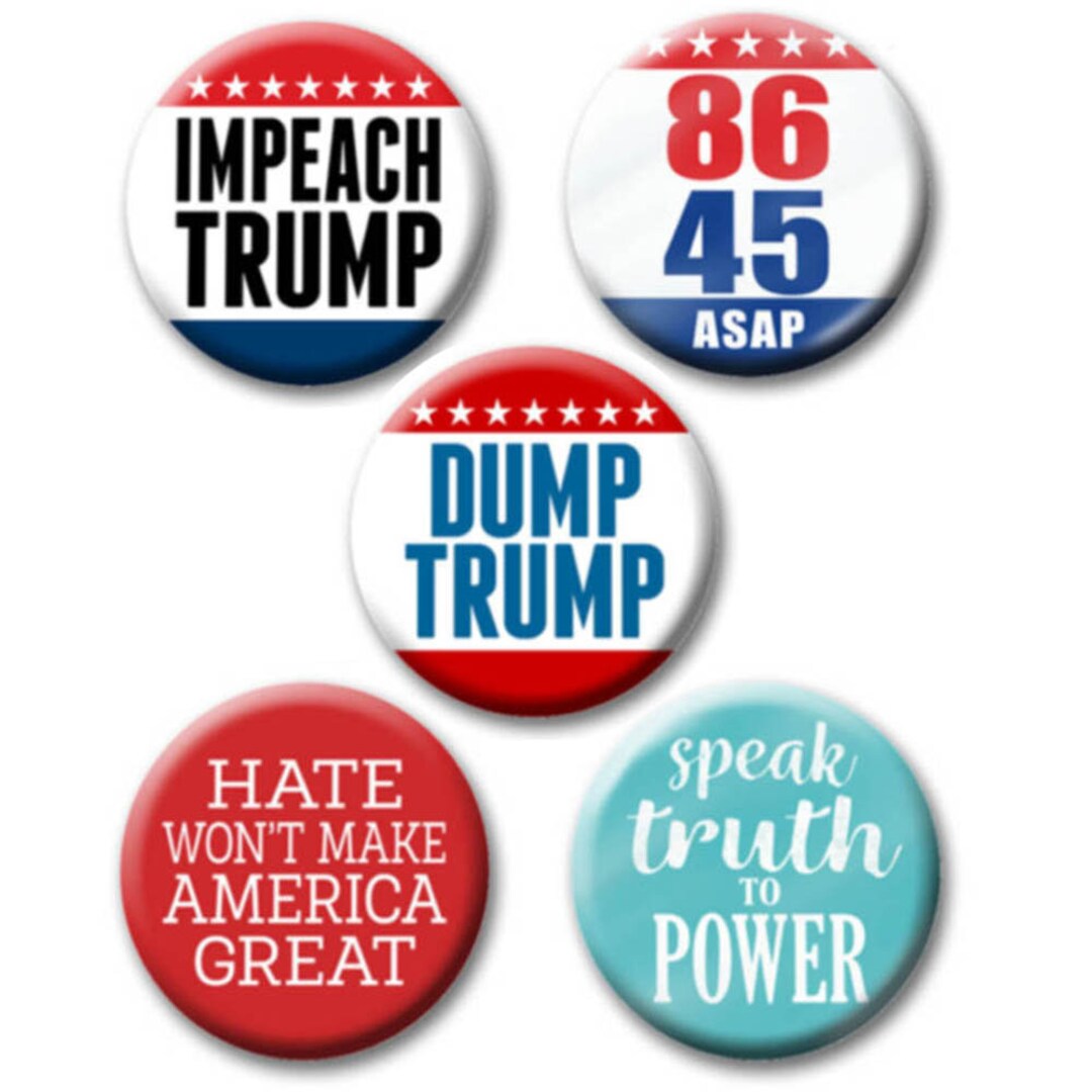5-pack Protest Buttons 2.25 Pin Button Impeach Trump - Etsy