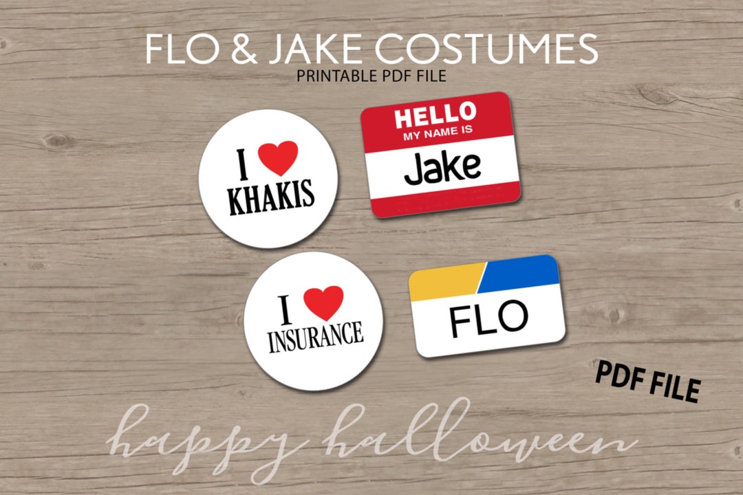 Flo & Jake Halloween Costume Props: Funny Couples Costume (PDF File) - Etsy