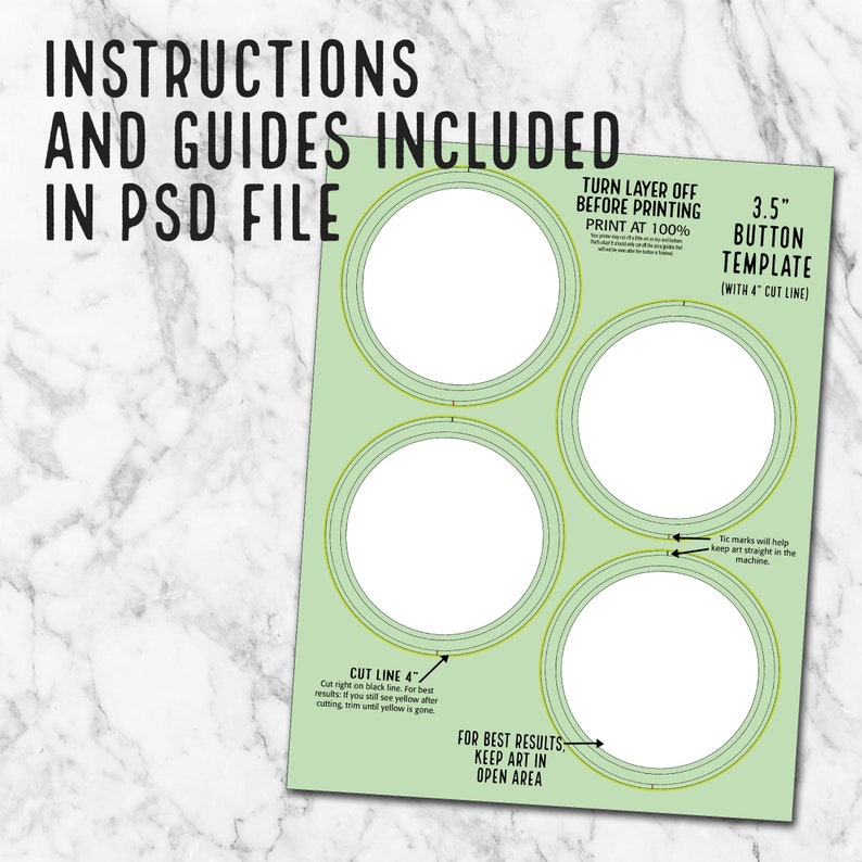 3.5" Button Photoshop Template - TECRE Machines or ABM American - (4 ...