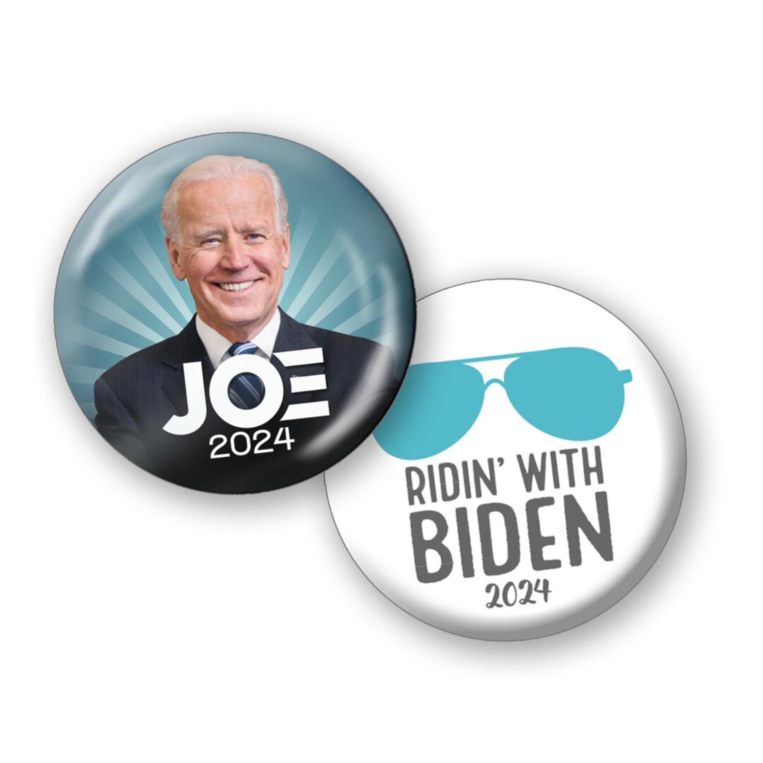 Joe BIDEN 2024 Buttons 2 PACK Ridin' With Biden and Teal Photo 2.25 Pin ...