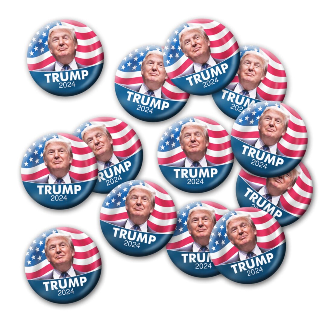 25-pack Donald Trump 2024 Campaign Buttons: Photo Flag Design - Etsy