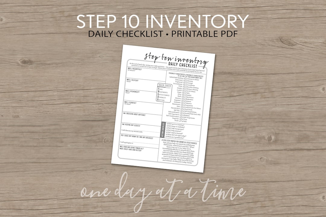 Step 10 Inventory Worksheet: Daily Checklist (printable PDF) - Etsy