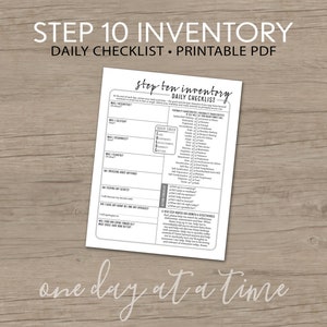 Step 10 Inventory Worksheet: Daily Checklist (printable PDF) - Etsy