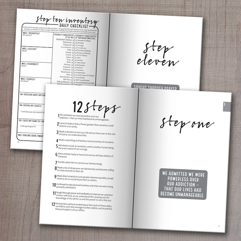 12 Step Journal Includes Step 4 Worksheets and Step 10 - Etsy
