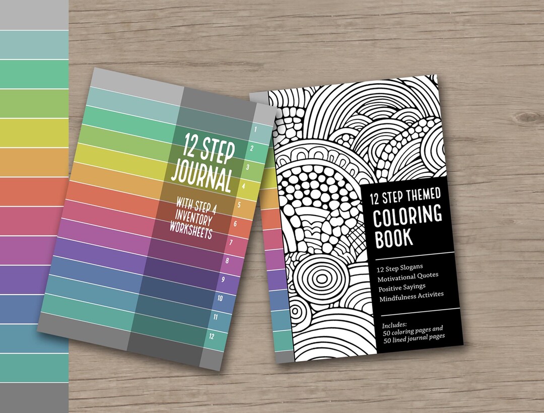12 Step Journal and 12 Step Themed Coloring Book -- Step 4 Worksheets ...