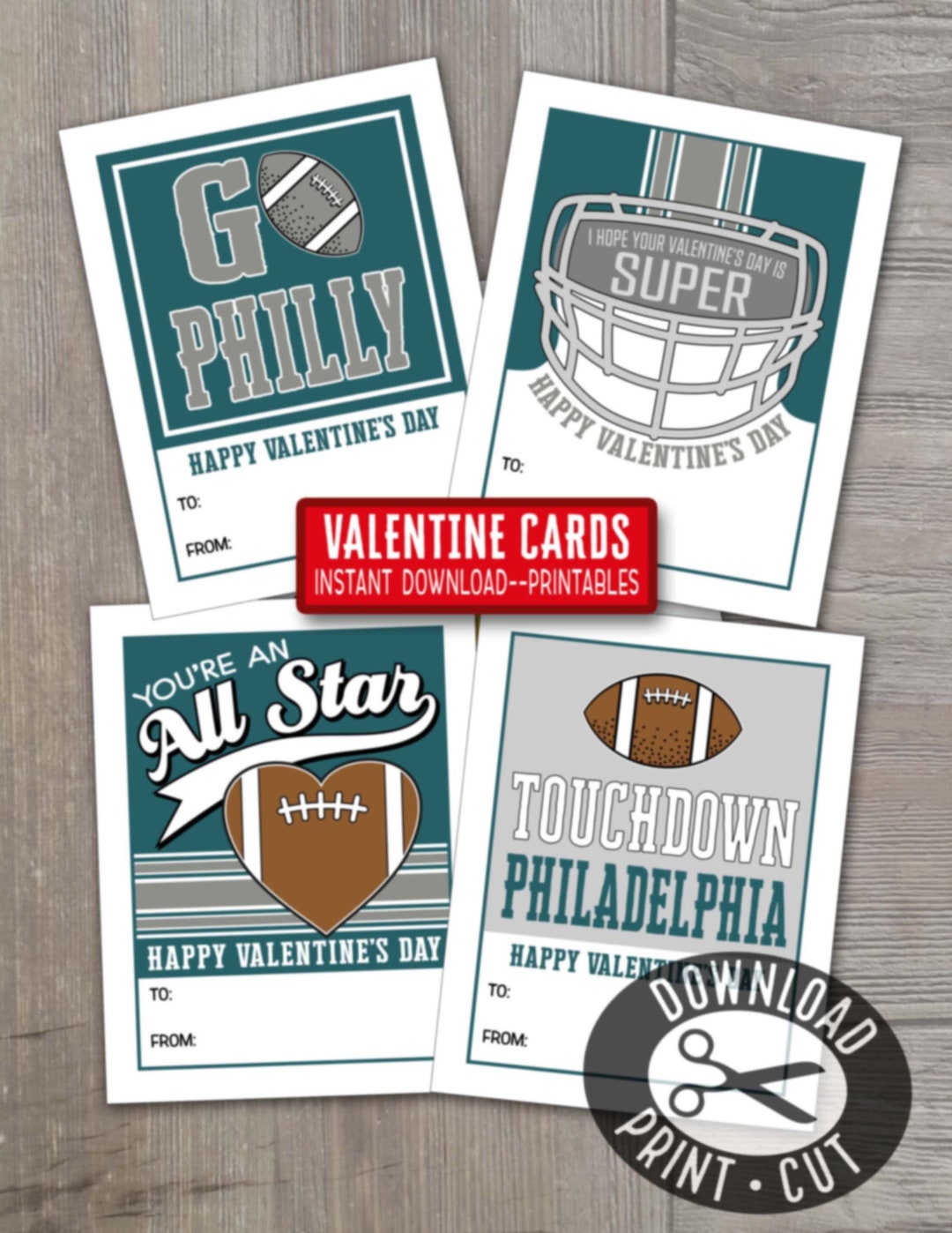 Football Valentines Day Card -- Printable Instant Download - Hope Your ...