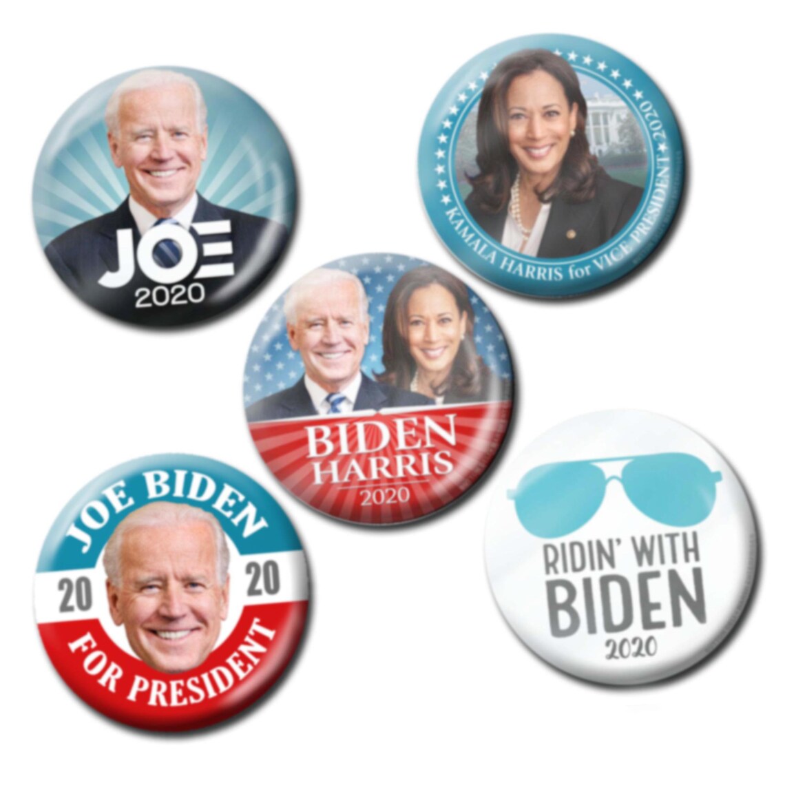 Joe Biden Kamala Harris 2020 5-PACK Buttons 2.25 - Etsy