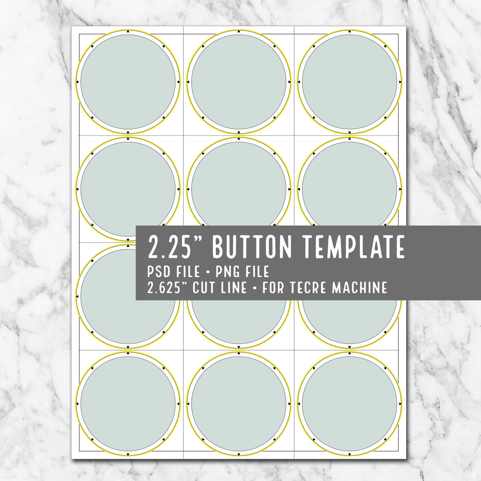 Instant Download 2 25 Button Template 2 625 Cut Line Etsy