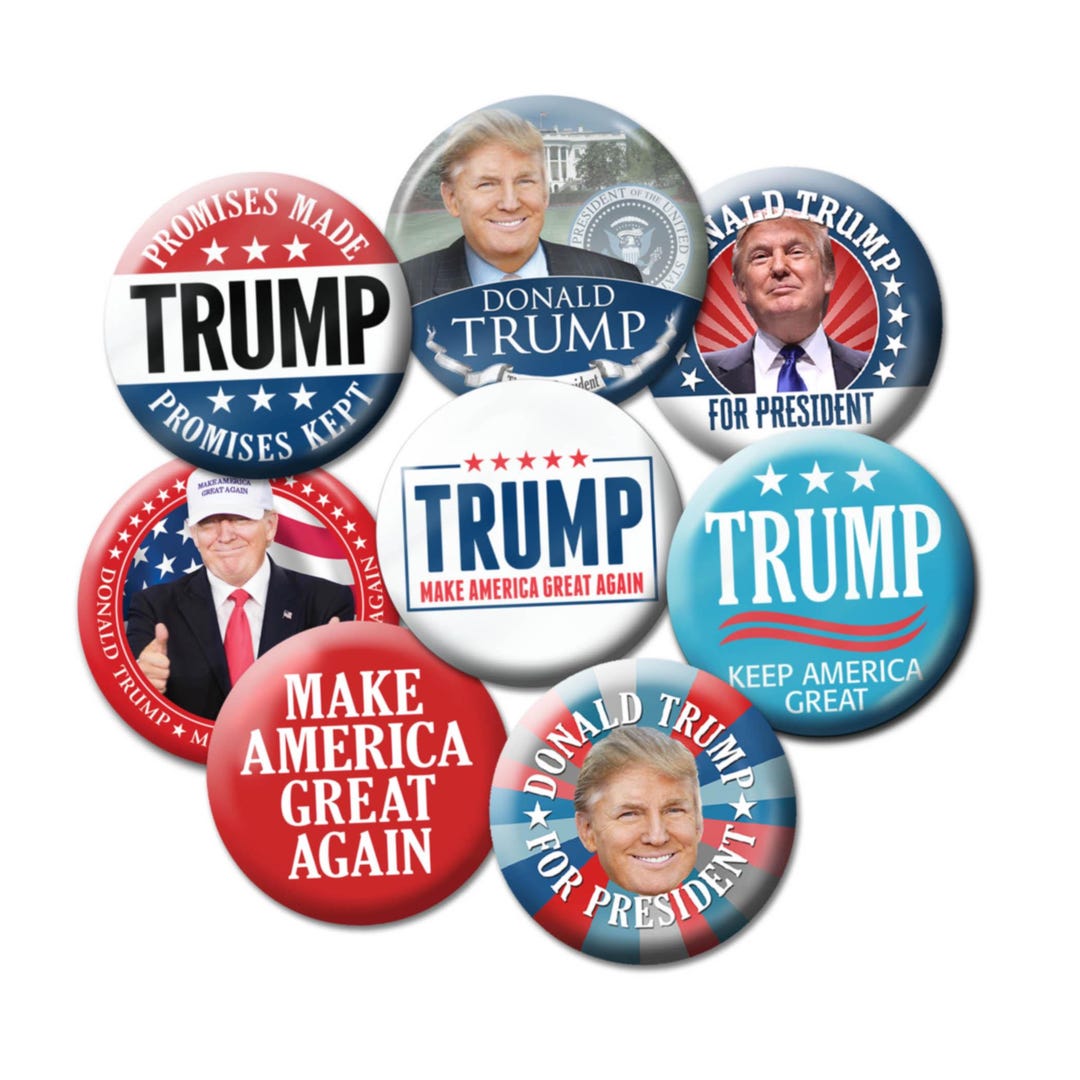 8 Pack Donald Trump Buttons - 2.25" Pins - Etsy