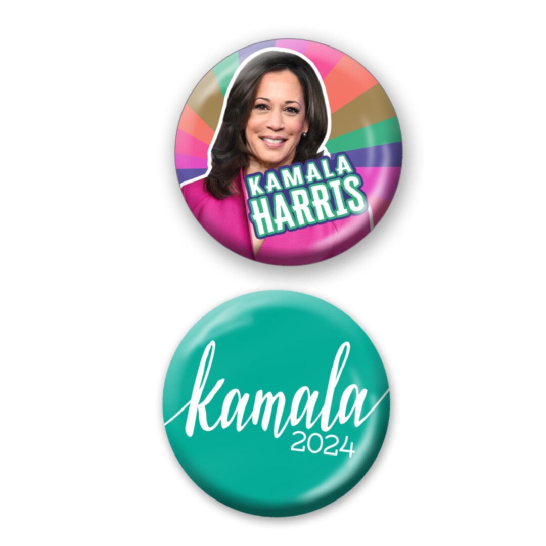 Kamala HARRIS 2024 Buttons 2.25 Circle Pin Modern Pop Art Photo Design ...