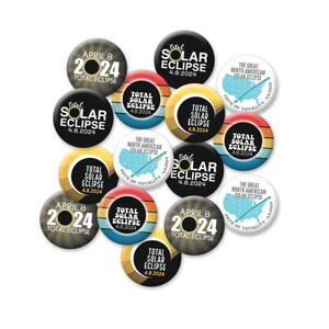 Total Solar Eclipse 2024 Buttons 25 Pack 1.5 Great North American Path ...