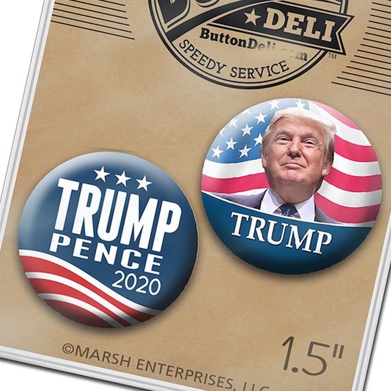2020 President Lapel Pins 1.5" Donald Trump Mike Pence Button Wave ...