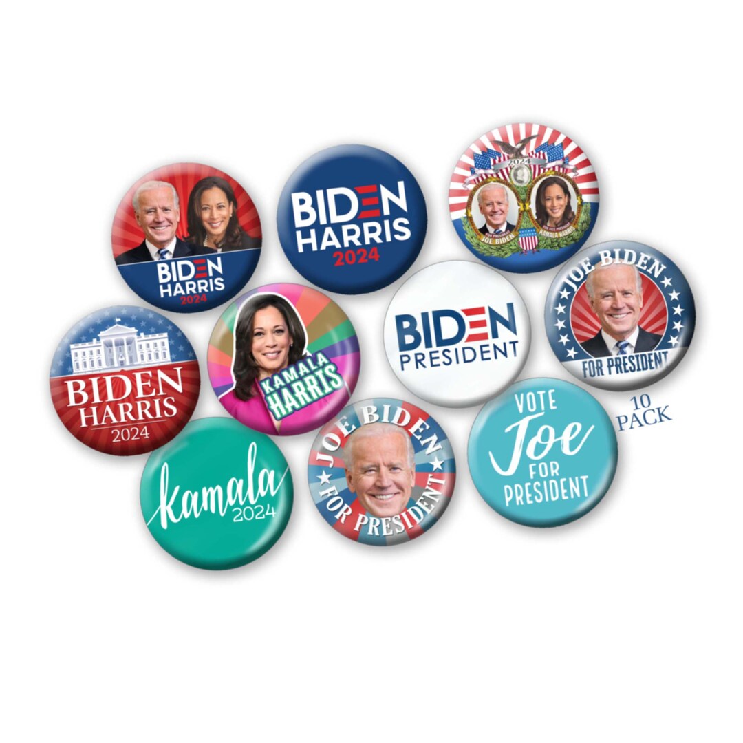 10-pack Joe Biden 2024 Buttons 2.25 President Democrat Photo Ridin ...