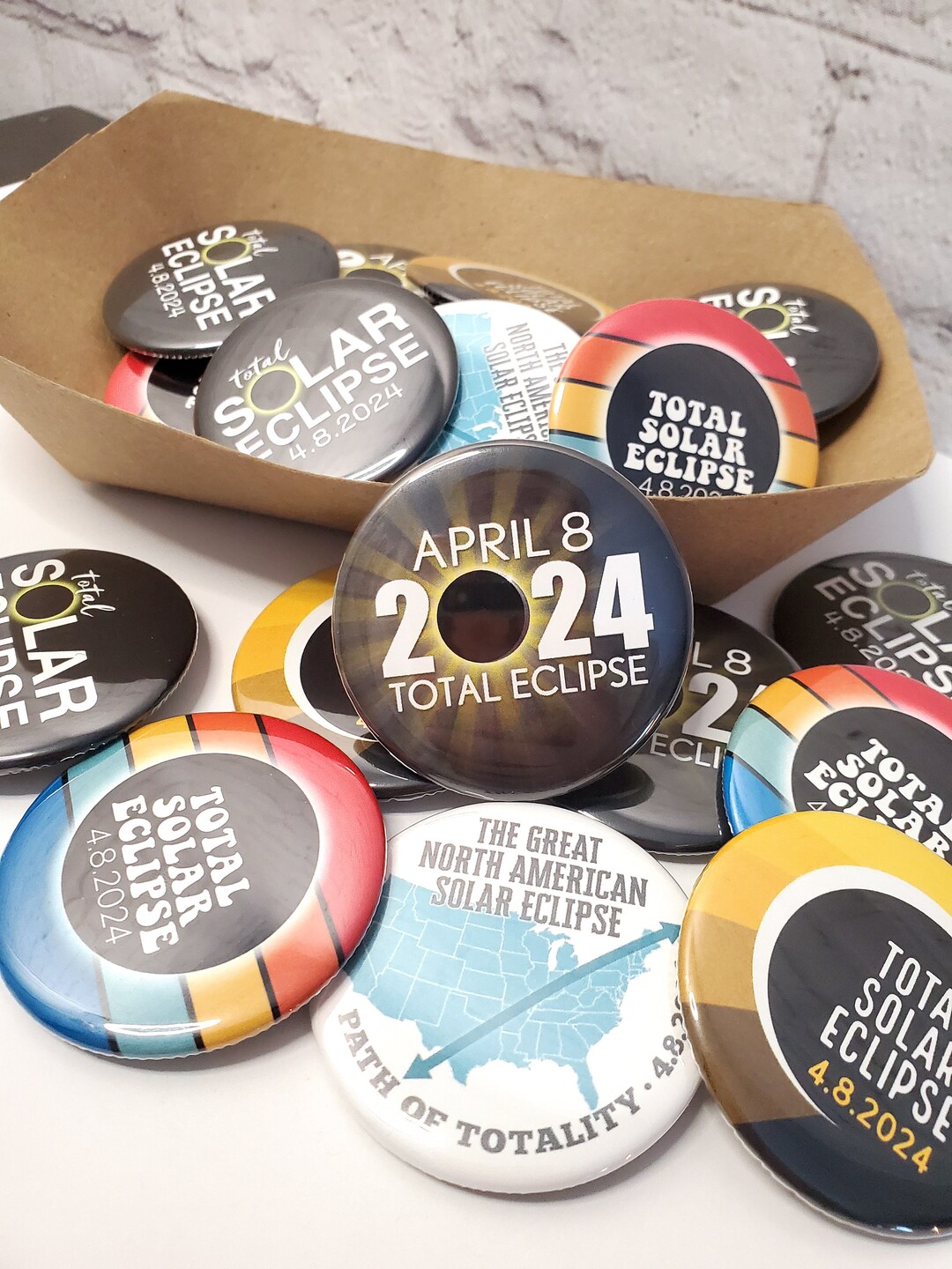 Total Solar Eclipse 2024 Buttons 2.25 Pick Quantity Path of Totality ...