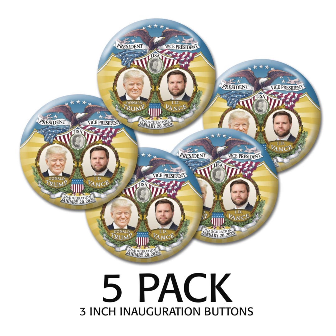 Donald Trump JD Vance Inauguration Buttons - 5 Pack - Etsy