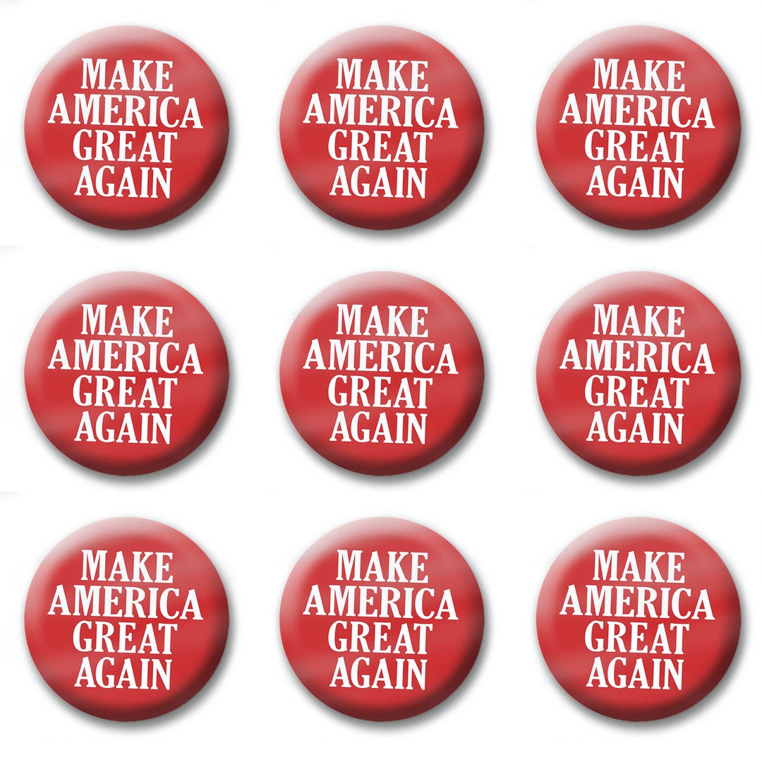 9-pack Mini Buttons Trump 2024 - Make America Great Again MAGA Red ...