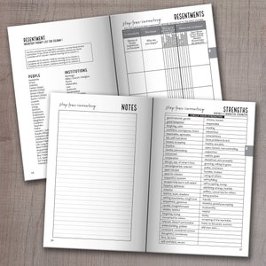 12 Step Journal - Includes Step 4 Worksheets and Step 10 Inventory - AA ...