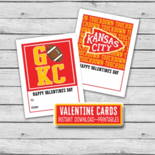 Kansas City Chiefs Printable Valentines Day Cards // Patrick - Etsy
