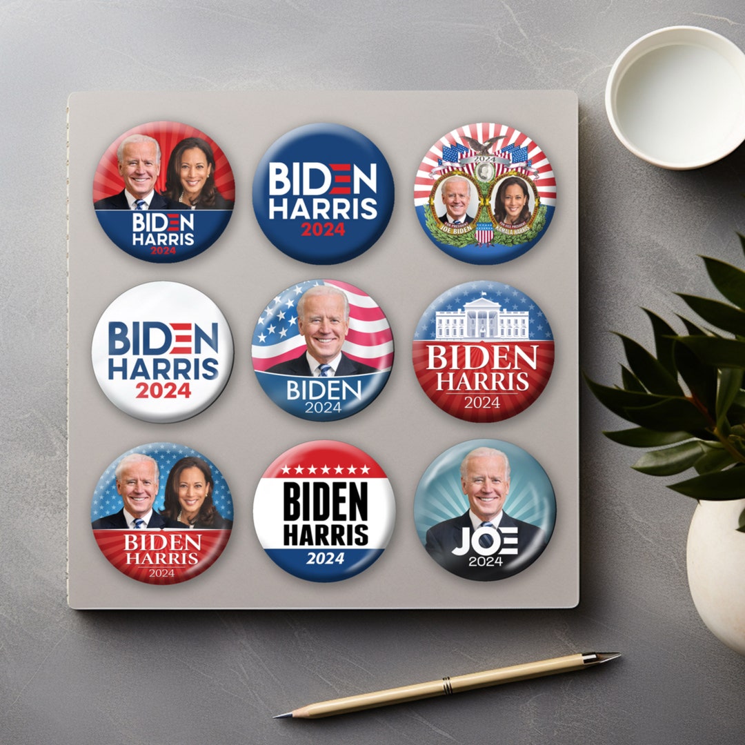 Joe BIDEN Kamala HARRIS 2024 9-PACK Buttons 2.25 - Etsy