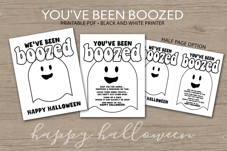 You've Been Boozed --- Tag and Sign Printable Cute Ghost - Happy ...