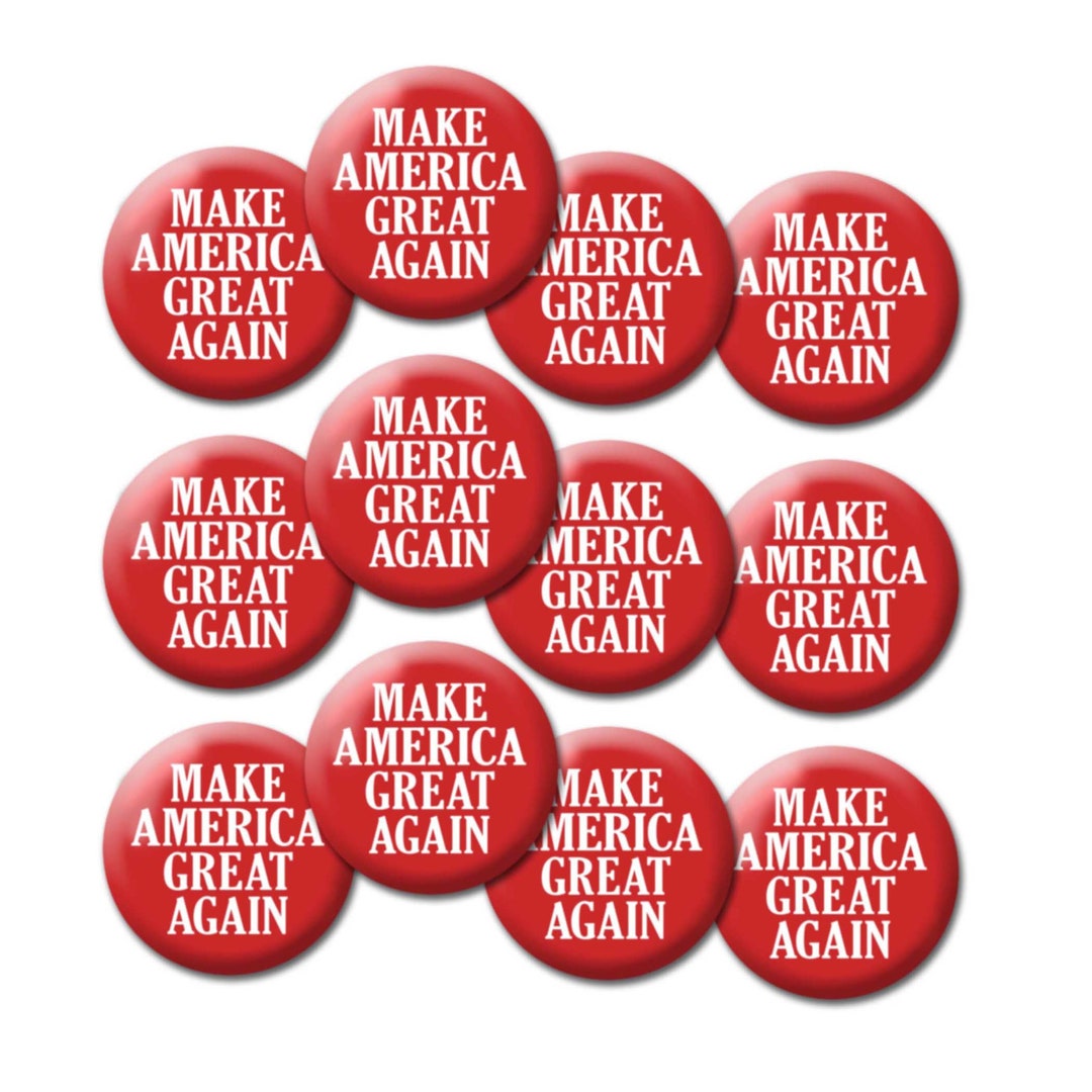 12-PACK Donald Trump 2024 Buttons 2.25 Circle Red Design With Make ...