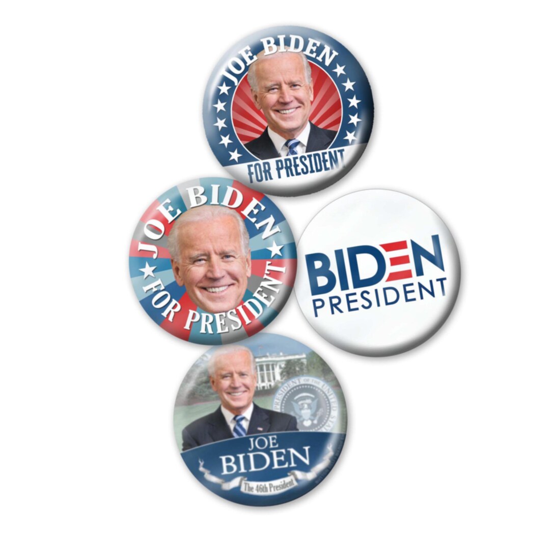 BIDEN HARRIS 4-PACK Buttons 2024 Photo and Modern Campaign Design 2.25 ...