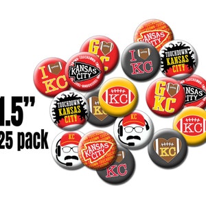 Red Yellow Football Buttons - MINI 1" or 1.5" or 2.25" - Super Red and ...