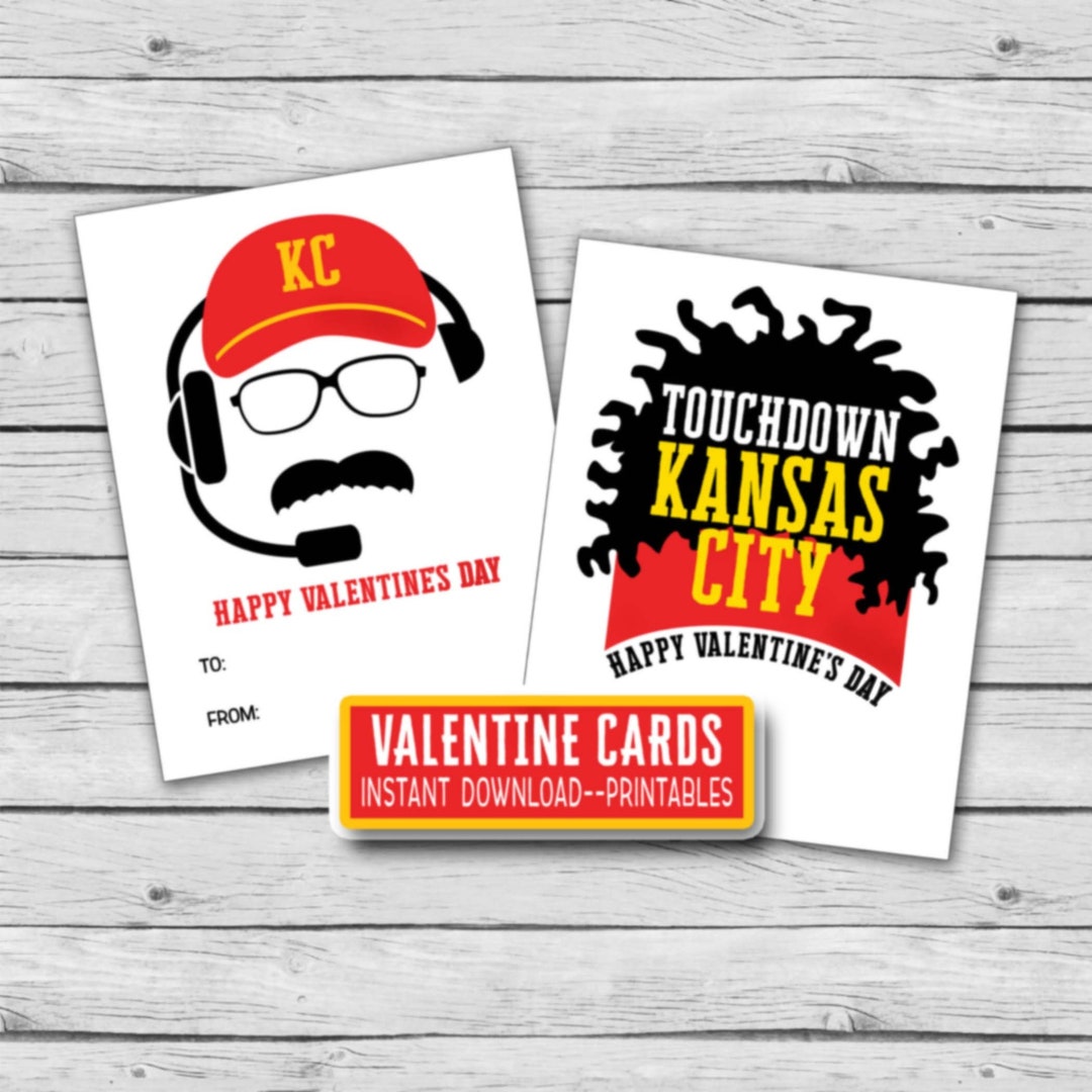 KC Football Valentines Day Card - 2 Designs Touchdown Kansas City ...