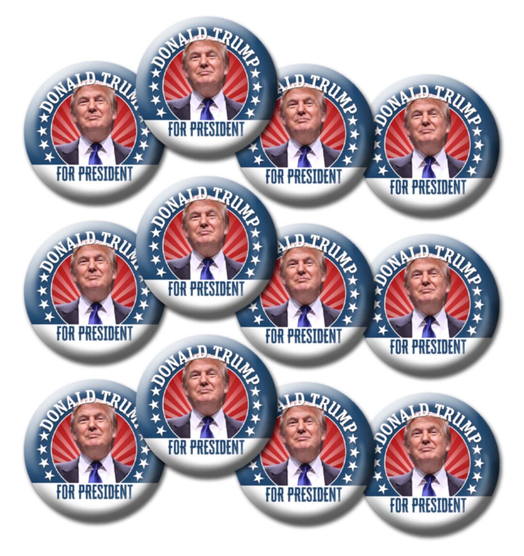 12-PACK Donald Trump 2024 Buttons 2.25 Circle Rally Photo Design With ...