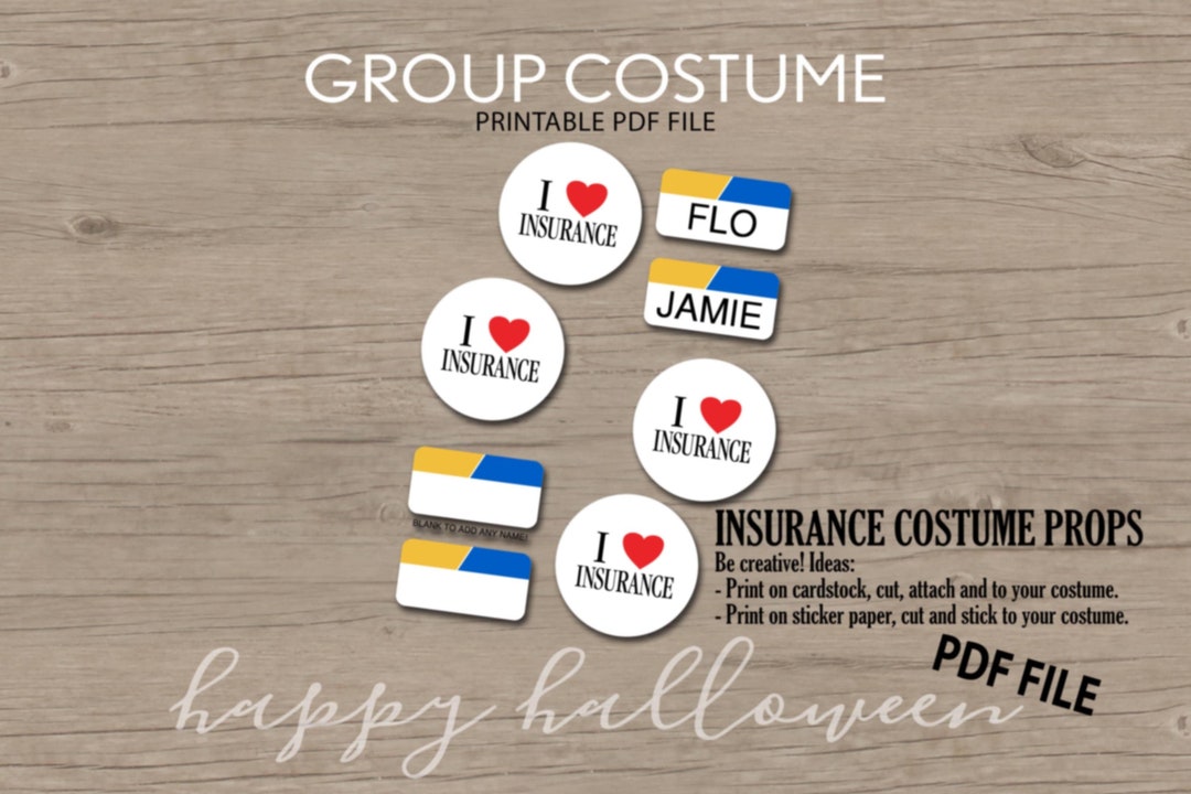 Funny Group Costume – Insurance Theme Printables (PDF) - Etsy Australia