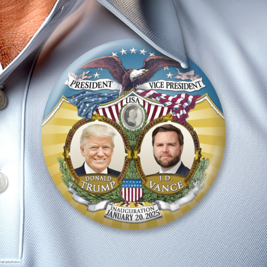 2 Pack Donald Trump JD Vance Victory Inauguration Buttons ...