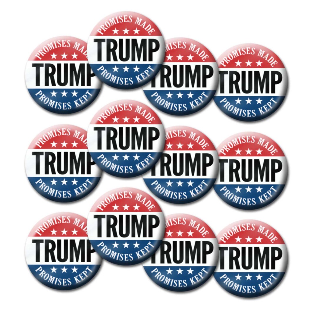 12-PACK Donald Trump 2024 Buttons - 2.25" Circle - Design With Promises ...