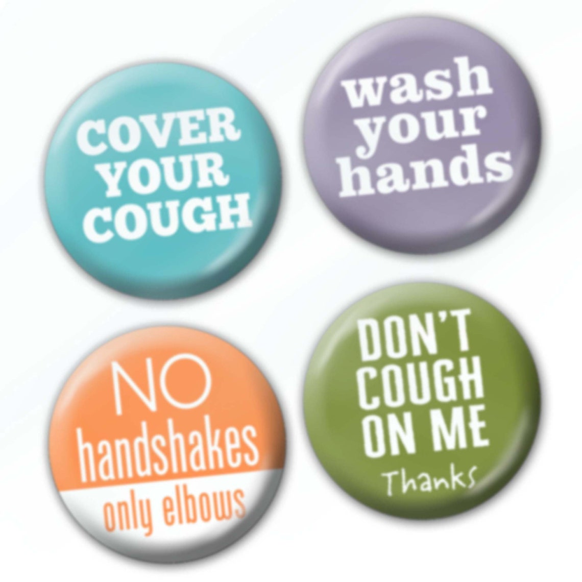 Cold and Flu Awareness Buttons 4-PACK: Wash Your Hands | Etsy
