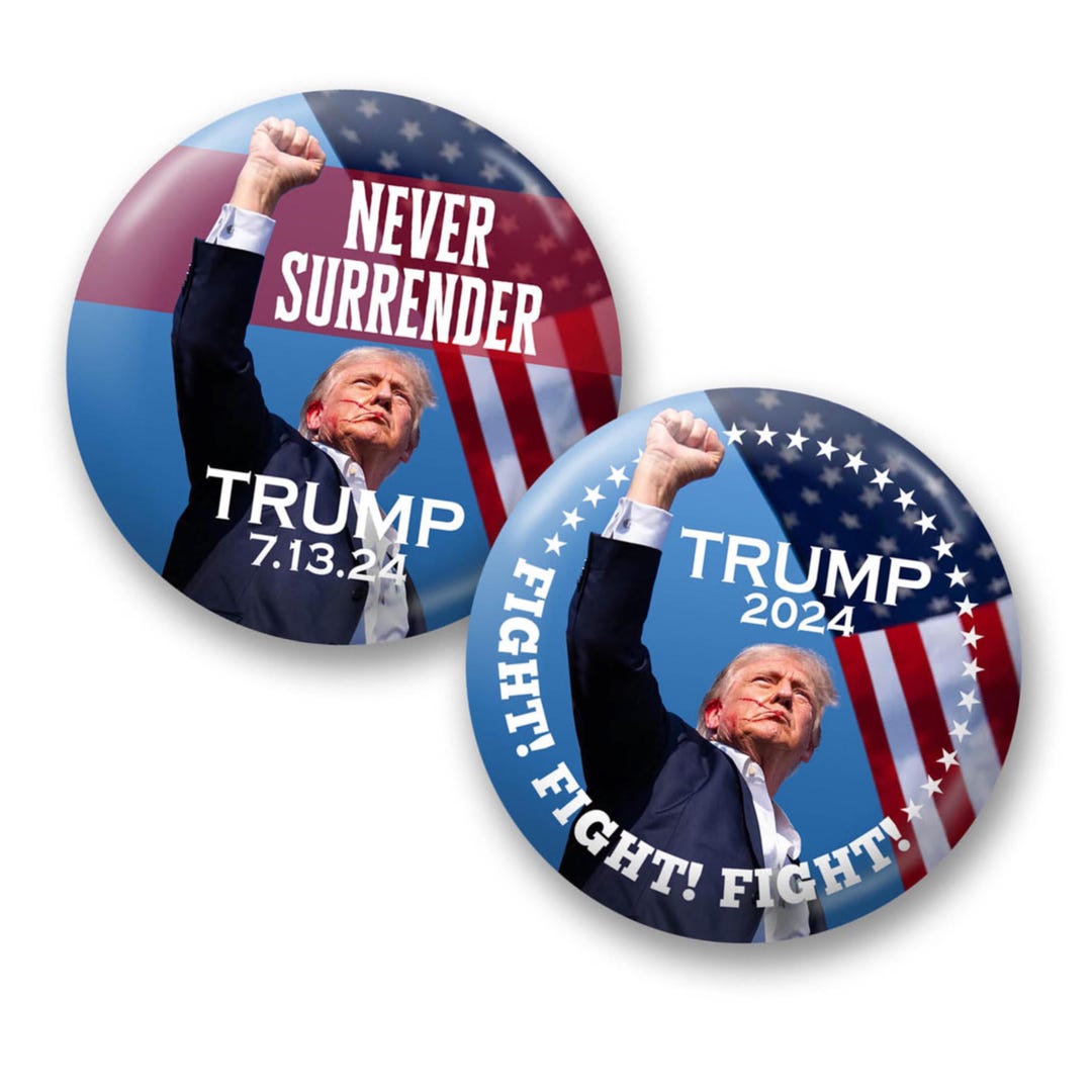 Donald Trump - 2 Pack 2024 Buttons -- Collectible 2.25" Pins for ...