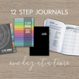 12 Step Journal With Colorful Cover and Step 4 and 10 Worksheets - Etsy