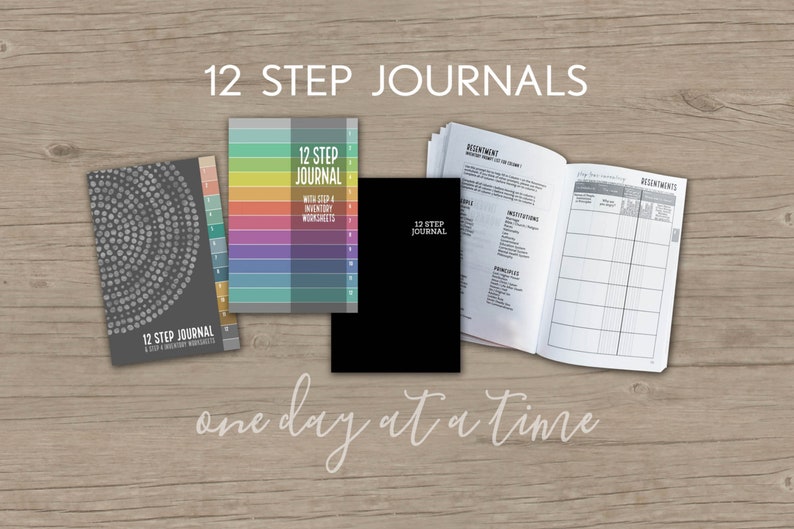 12 Step Journal With Worksheets and Inventory - Black Cover - Etsy