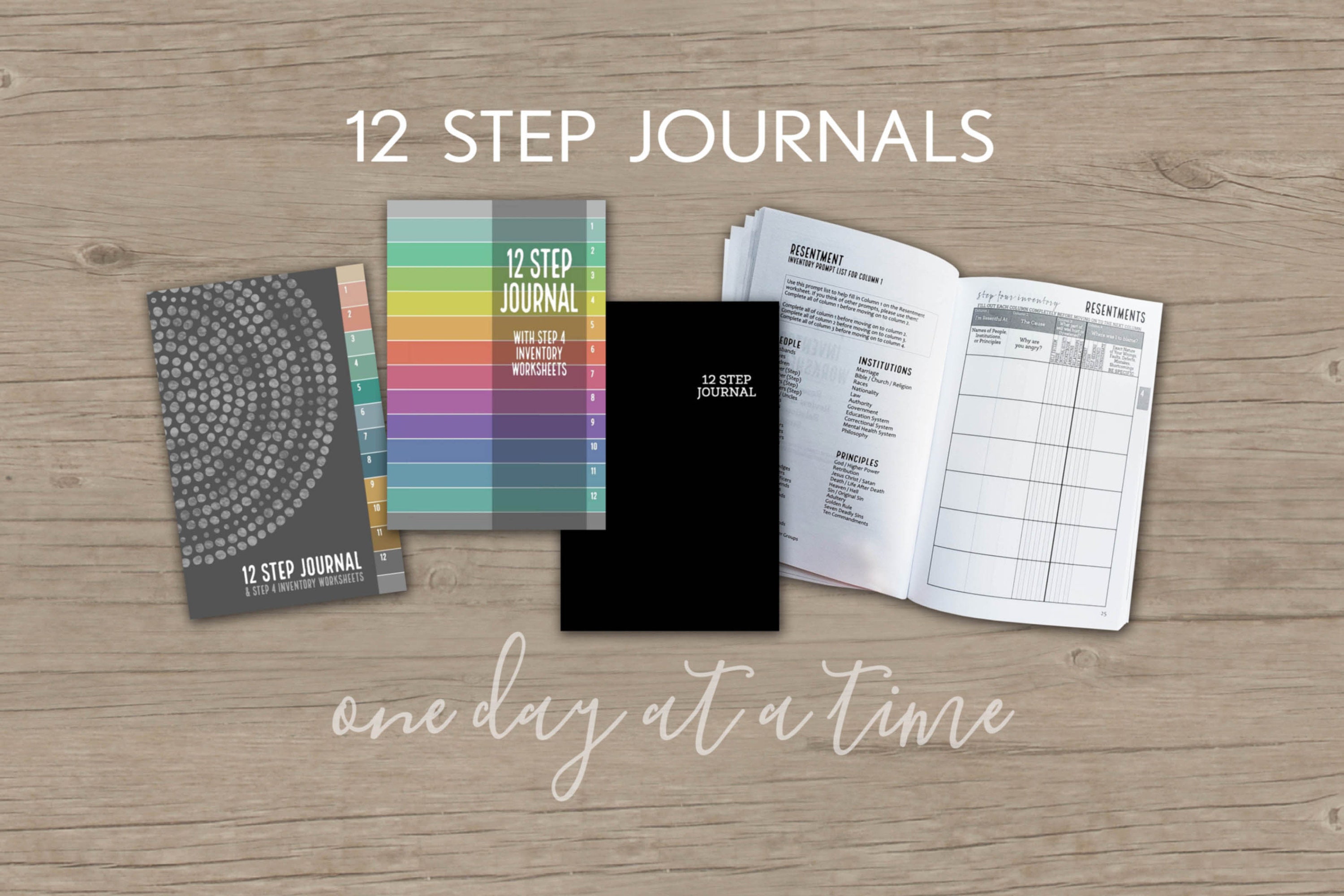 12 Step Journal Includes Step 4 Worksheets and Step 10 - Etsy