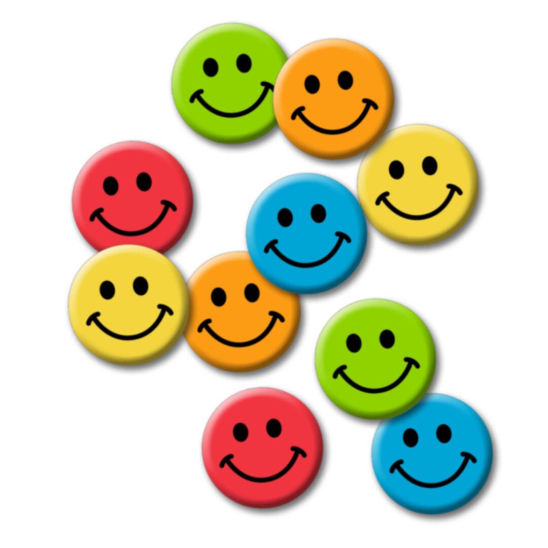 Smiley Face Buttons 25 Pack Multi Color 1.5 Groovy - Etsy