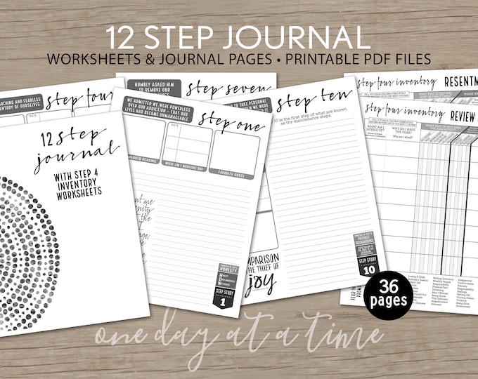 AA 12 Steps Workbook Digital Download Pdf Png How It Works Big Book ...