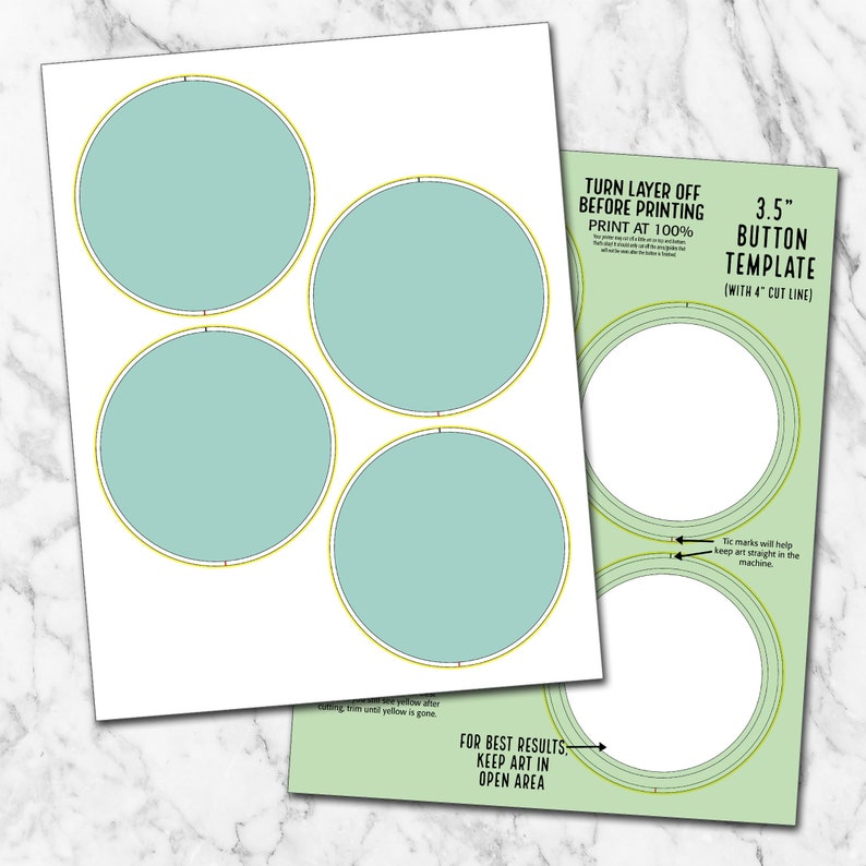 3.5" Button Photoshop Template - TECRE Machines or ABM American - (4 ...