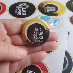 Total Solar Eclipse 2024 Buttons 25 Pack 1.5 Great North American Path ...