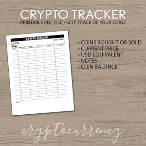 Crypto Tracker Keep Track of Purchases, Transfers, Coin Prices, USD ...
