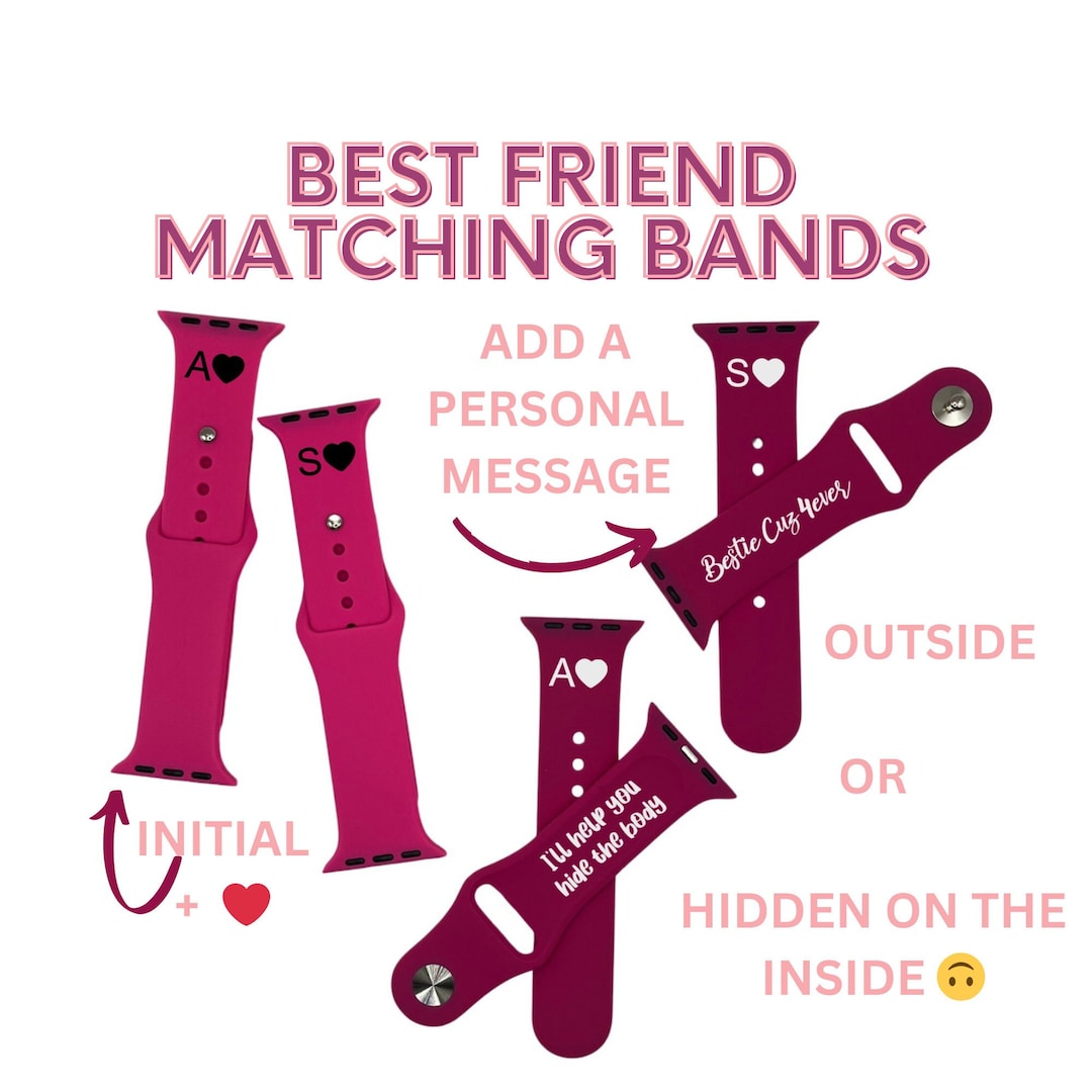 Best Friends Matching Apple Watch Bands Besties & Couples Happy ...