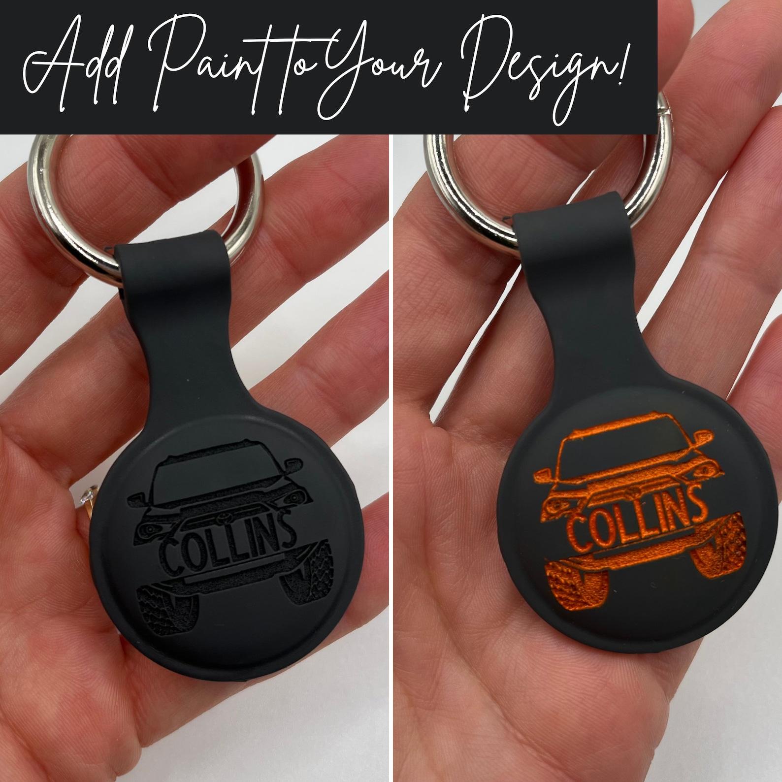 Monogram Name Apple Air Tag Keychain Holder Customized - Etsy