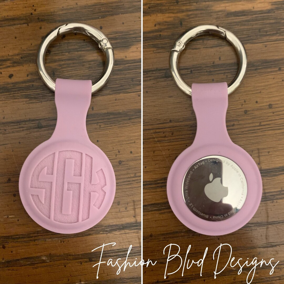 Monogram Name Apple Air Tag Keychain Holder Customized - Etsy