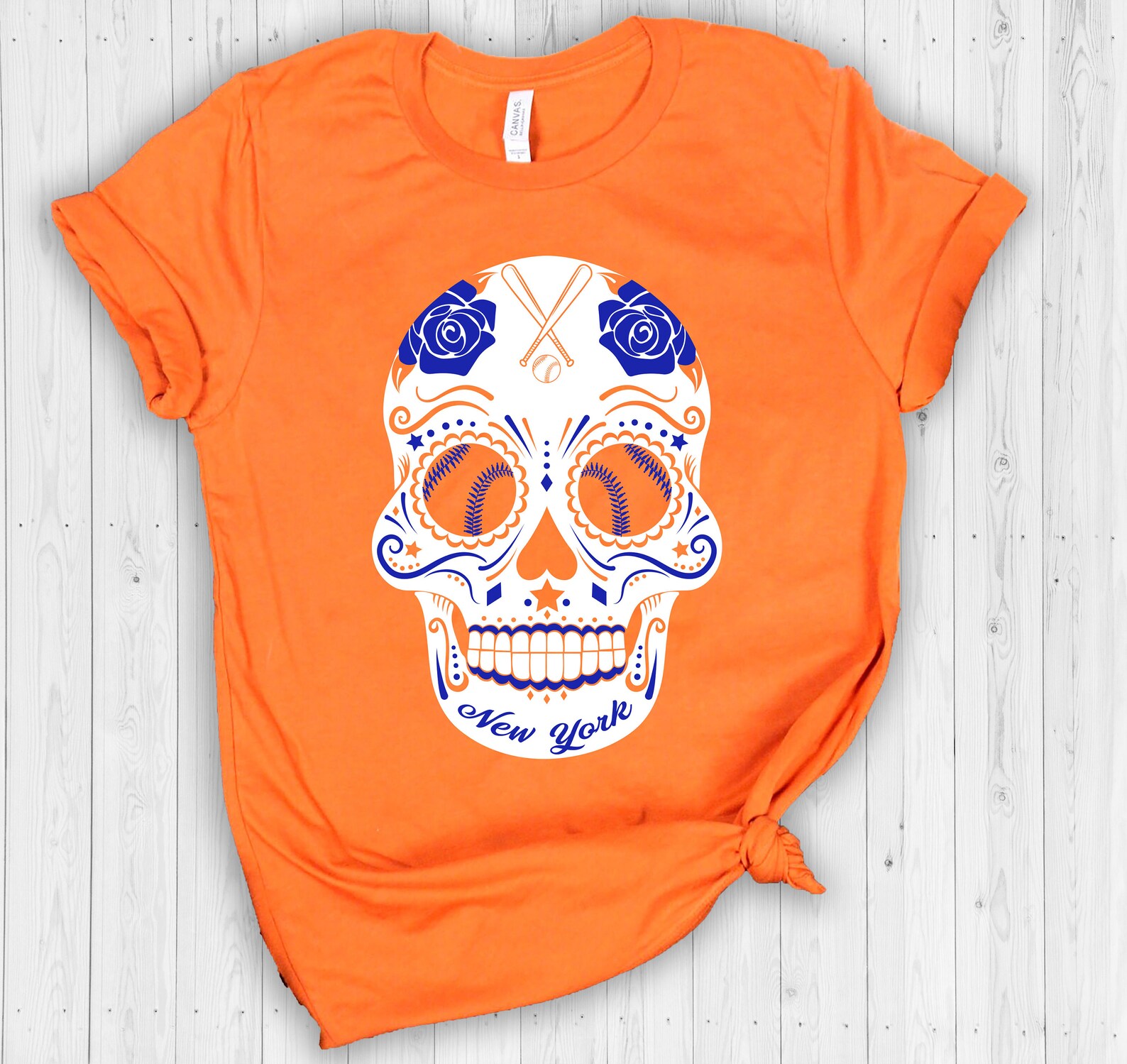 New York Sugar Skull Shirt New York Baseball Shirt New Etsy