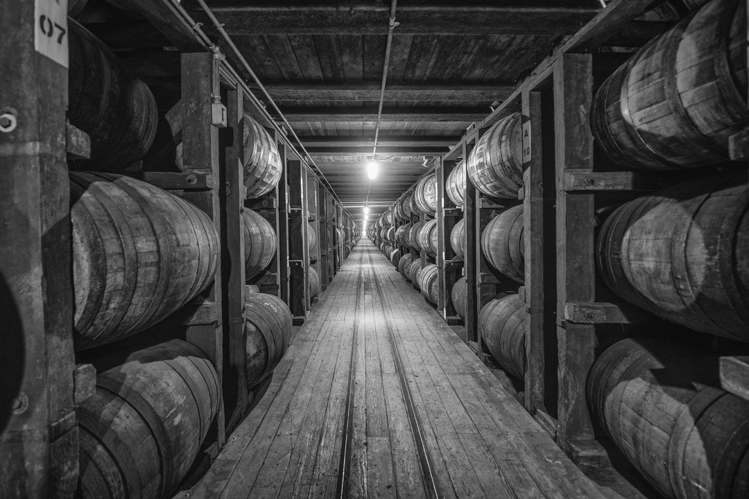 Old Bourbon Distillery Rickhouse Fine Art Print, Whiskey Barrel Wall ...