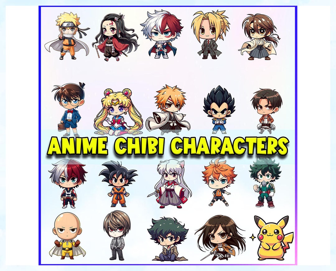 Chibi Anime Bundle Png, Manga Style Anime Png, Anime Png Sublimation ...